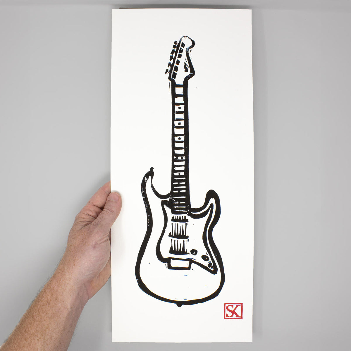 Electric Guitar – 8x19 Instrument Art Print – KEYSTONE STEEL CO.