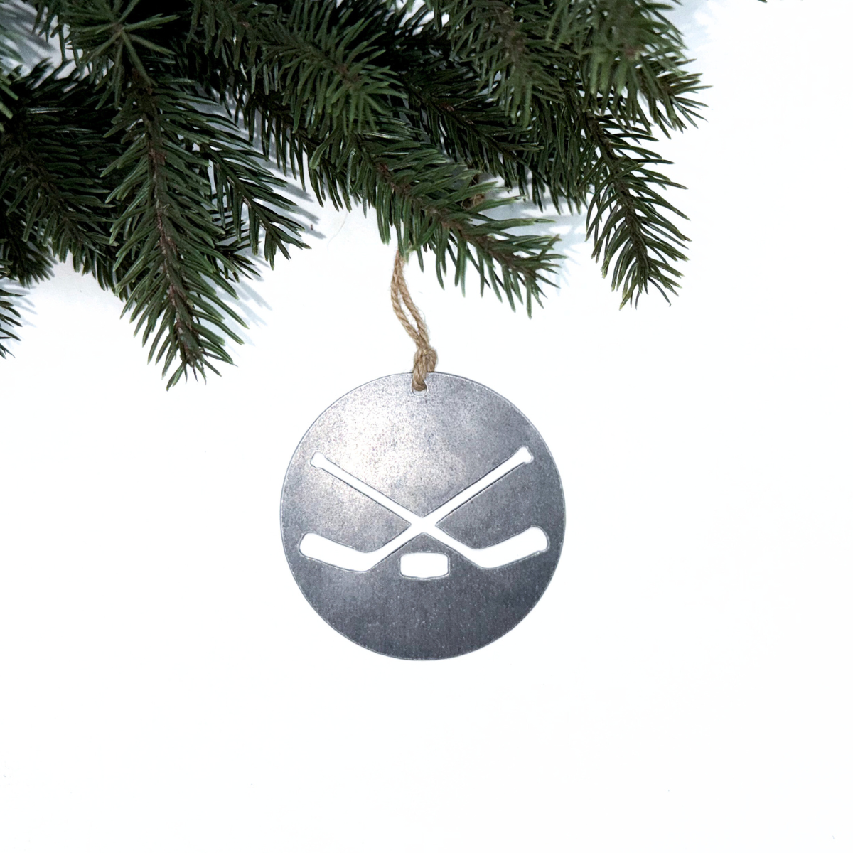 Hockey Sticks and Puck Ornament (Circle) – KEYSTONE STEEL CO.