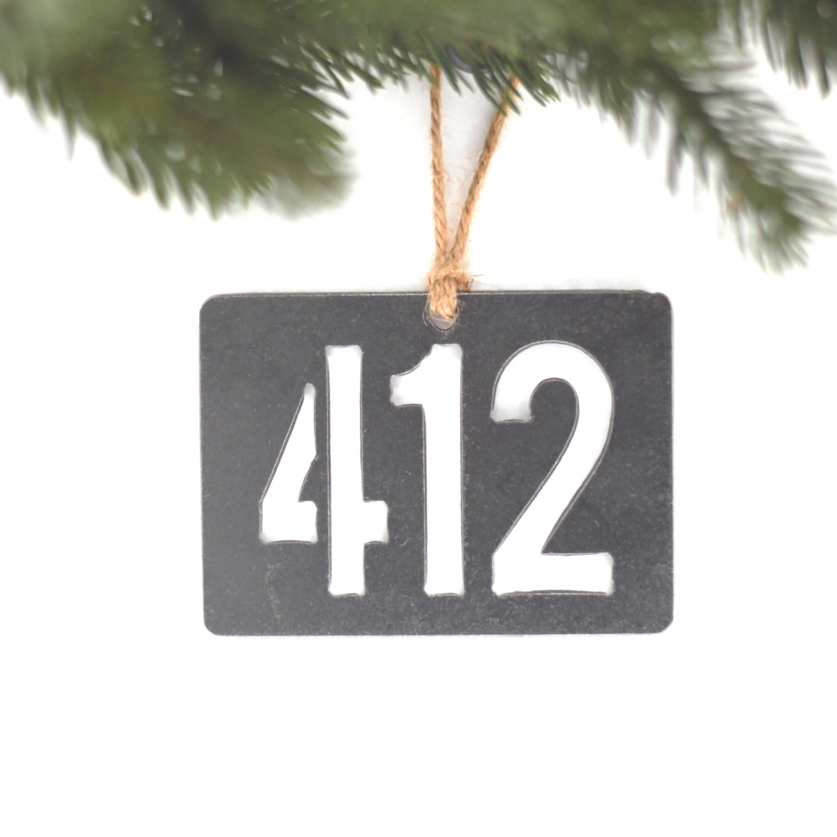 412 Pittsburgh Area Code Steel Tree Ornament. Keystone Steel Co ...