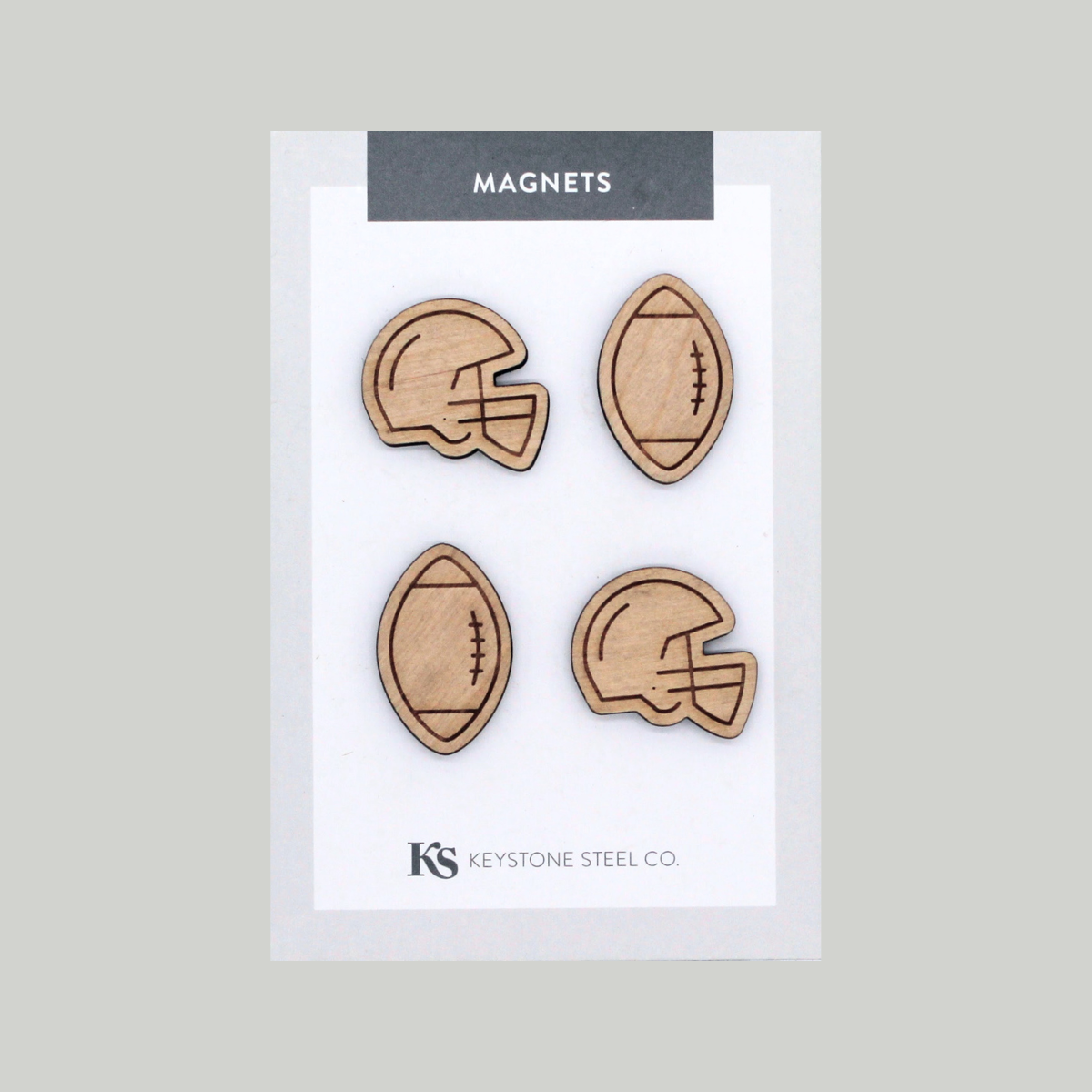 Football and Football Helmet Sport Magnets, Pack of 4 – KEYSTONE STEEL CO.
