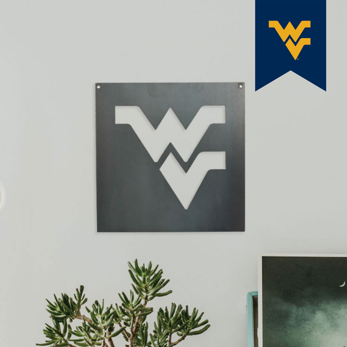 WVU Logo Square Wall Sign | Official Steel Décor – KEYSTONE STEEL CO.
