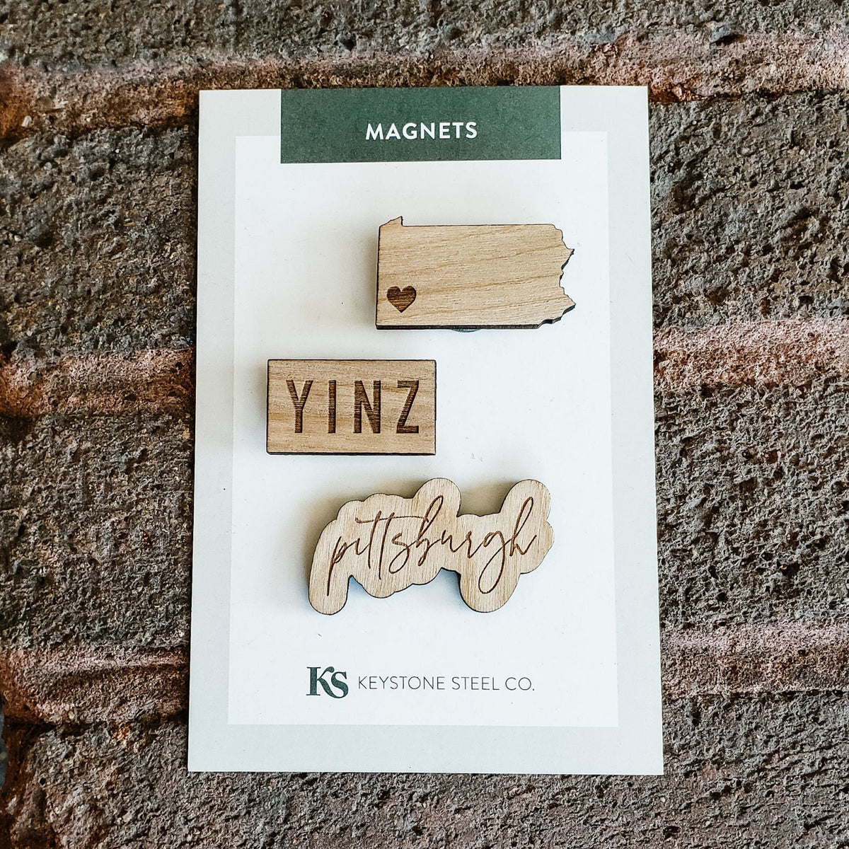 Pittsburgh Heart in PA Pack of 3 Magnets: Heart in PA, YINZ, Pittsburg ...